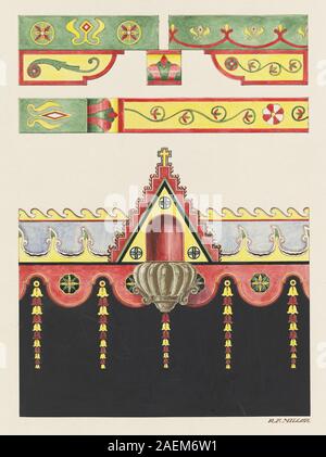 Randolph F Miller, Wall Decorations (Drawing Made from a Restoration ...