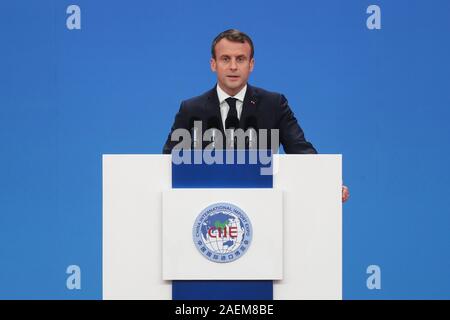 French President Emmanuel Macron delivers a speech at the opening ...