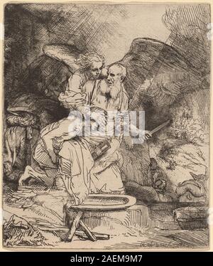 Abraham's Sacrifice, Rembrandt van Rijn, 1655 print paper etching ...