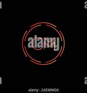 Initial CM Letter Logo With Creative Modern Business Typography Vector ...