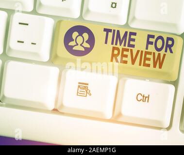 Text sign showing Time For Review. Business photo text review of a ...