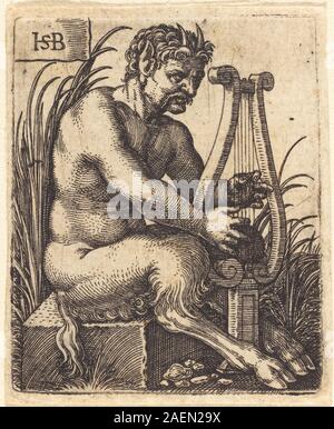This engraving by Sebald Beham depicts a satyr woman playing a bagpipe ...