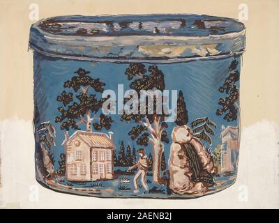 A bonnet box made by Stewart Wheeler around 1936, showing wooden ...