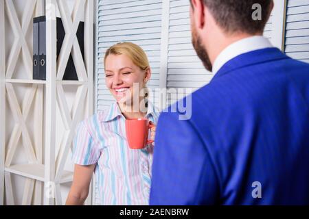 Office rumors. Office work. Coworkers relax lunch break. Share gossip ...