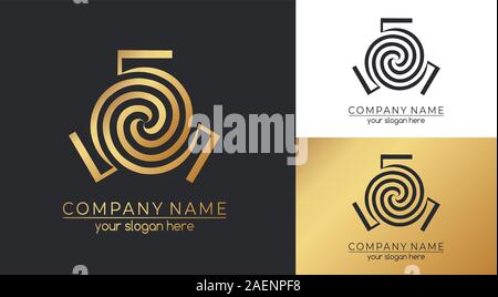 Letter 5, 555 logo icon design template elements. Elegant rich logo ...