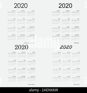 2020 yearly calendar - 12 months yearly calendar Stock Vector Image ...