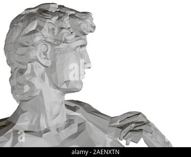 Decorative ancient Greek sculpture of David. Antique sculpture with a ...