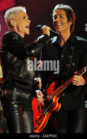 Marie Fredriksson and Per Gessle The band Roxette perform at Challenge ...
