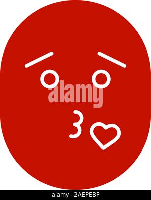 Smiley throwing kiss color icon. In love emoticon. Isolated vector ...
