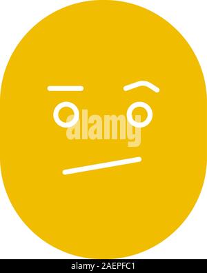 Bored, tired emoji illustration. Uninterested, weary emoticon. Emotion ...