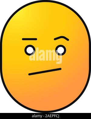 Bored, tired emoji illustration. Uninterested, weary emoticon. Emotion ...