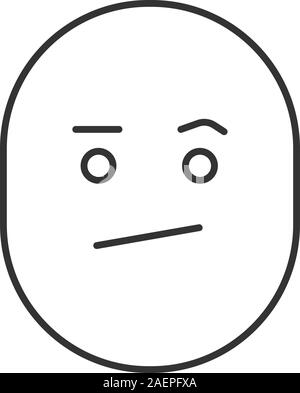 Bored, tired emoji illustration. Uninterested, weary emoticon. Emotion ...