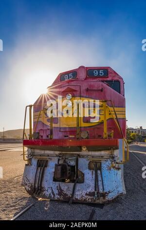 Santa Fe FP45 diesel engine in classic warbonnet colors on display at ...