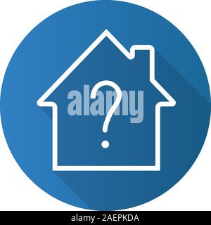 House with question mark inside linear icon. Thin line illustration ...