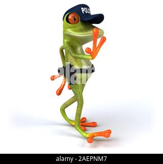 Fun 3D Cartoon frog police officer Stock Photo - Alamy
