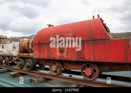 Rusted old mining train and its carriages Stock Photo - Alamy