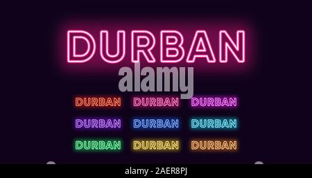 Durban City Name (South Africa, Africa) with black white city map ...