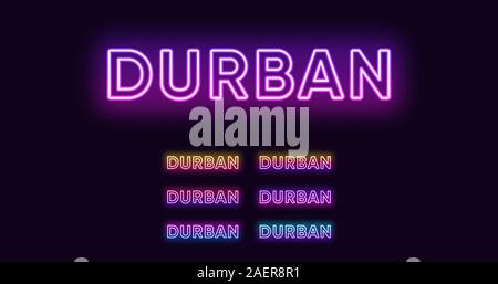 Durban City Name (South Africa, Africa) with black white city map ...