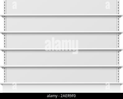 Empty market retail stand with shelves for products, store display ...