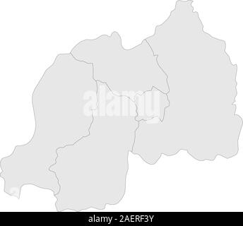 Map of Africa with highlighted Rwanda map, gray map of Rwanda with ...