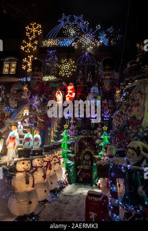 over the top Christmas lights and decorations on a house in Clitheroe ...
