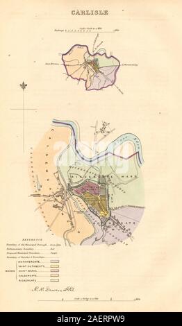 CARLISLE antique town city plan. Cumbria. BAEDEKER, 1910 antique map ...
