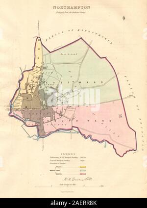 NORTHAMPTON. Vintage town city map plan. Northamptonshire, 1939 Stock ...