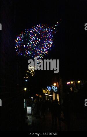Christmas torchlight parade in Main Street Haworth Stock Photo - Alamy