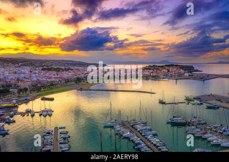 Rethimno city with the fortress of Fortezza, Crete, Greece Stock Photo ...