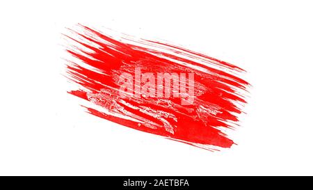 Red paint line isolated on white background. Red paint smear Stock ...