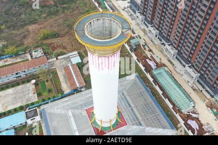An aerial view of the haze eliminating tower, which is the only one on ...
