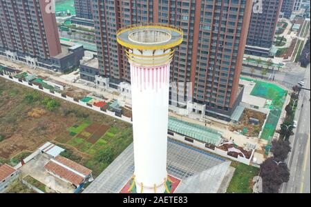 An aerial view of the haze eliminating tower, which is the only one on ...