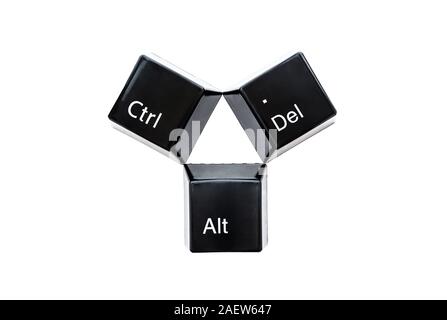 Ctrl, Alt, Del keyboard computer buttons closeup isolated on white background Stock Photo - Alamy