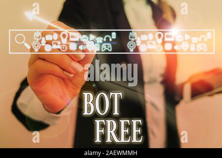 Word writing text Bot Free. Business photo showcasing a computer ...