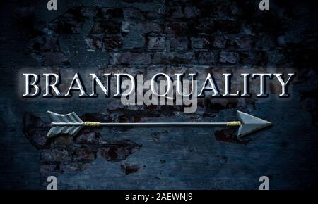 Street Sign the Direction Way to BRAND QUALITY Stock Photo - Alamy