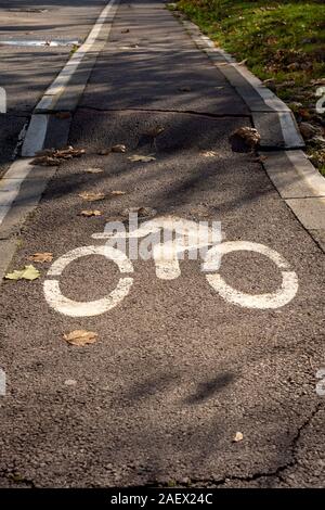 Cracked failing surface of damaged asphalt cycle path as poor quality ...