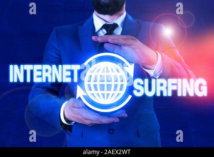 Writing note showing Internet Surfing. Business concept for browsing ...
