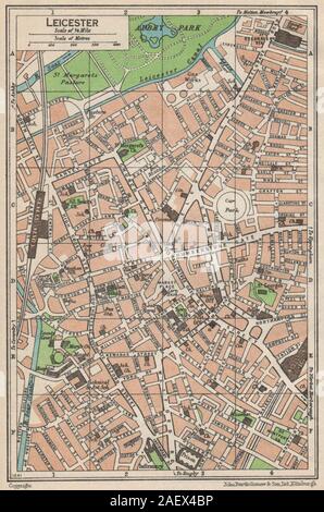 Old map of Leicester, England, by John Speed, 1611 Stock Photo ...