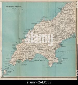 THE LLYN PENINSULA. Pwllheli. Barmouth. Wales. WARD LOCK, 1935 vintage ...