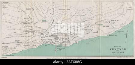 VENTNOR AND BONCHURCH vintage town/city plan. Isle of Wight. WARD LOCK ...