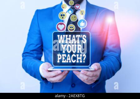 Handwriting text writing What S Is Your Peach question. Conceptual ...