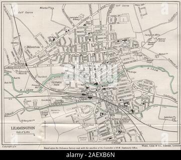 WARWICK vintage town/city plan. Warwickshire. WARD LOCK 1950 old ...