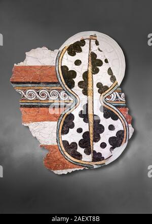 The 'figure of eight shield' Mycenaean fresco wall painting, Mycenae ...