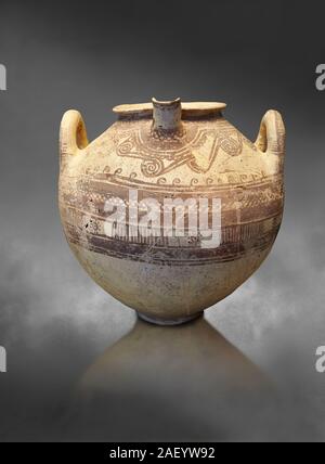 Mycenaean spouted clay pithos decorated with spirals and bands, Grave ...