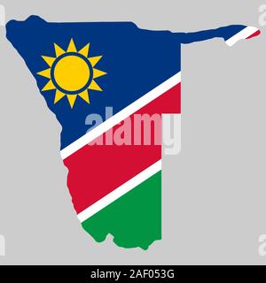 Vector cartoon Namibia map icon in comic style. Namibia sign ...