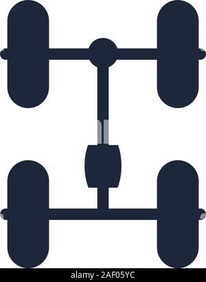 car shassis and wheels assembly piece flat icon Stock Vector Image ...