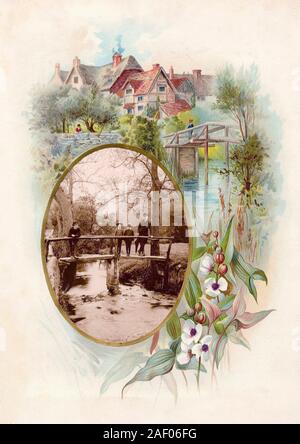 Victorian floral greetings card design, A6 size, No. 23 Stock Photo - Alamy