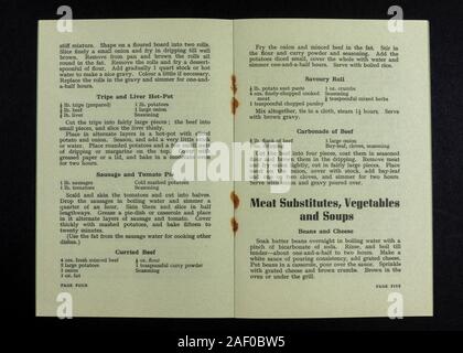 'War-Time Cookery' booklet (replica) with recipe ideas issued during ...