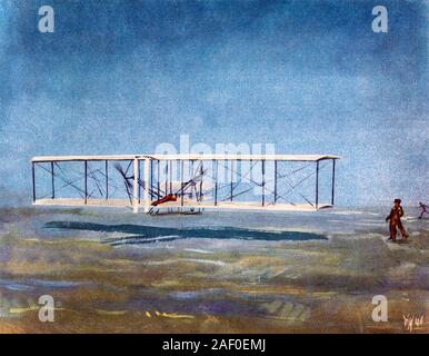 The Wright Brothers first flight at Kitty Hawk, North Carolina on 17th ...