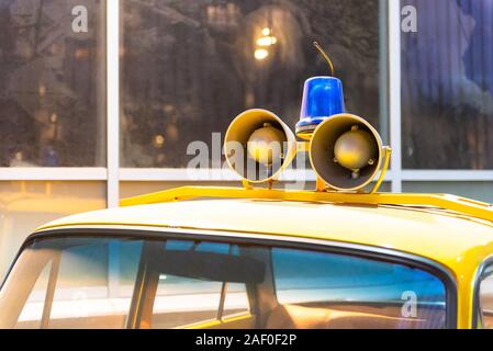 Old police siren and red lights from 1950's and 60's Stock Photo - Alamy
